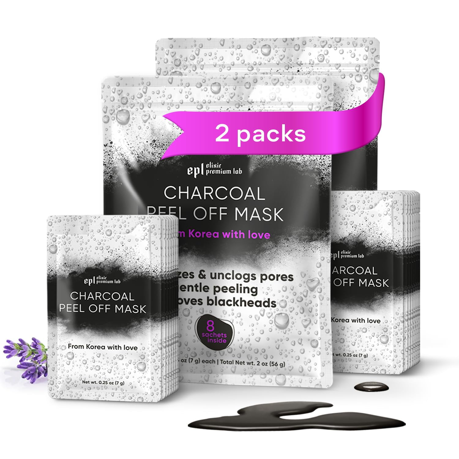 Mascarilla facial WONDER FAMILY Carbón activado, paquete de 2 (16 ...