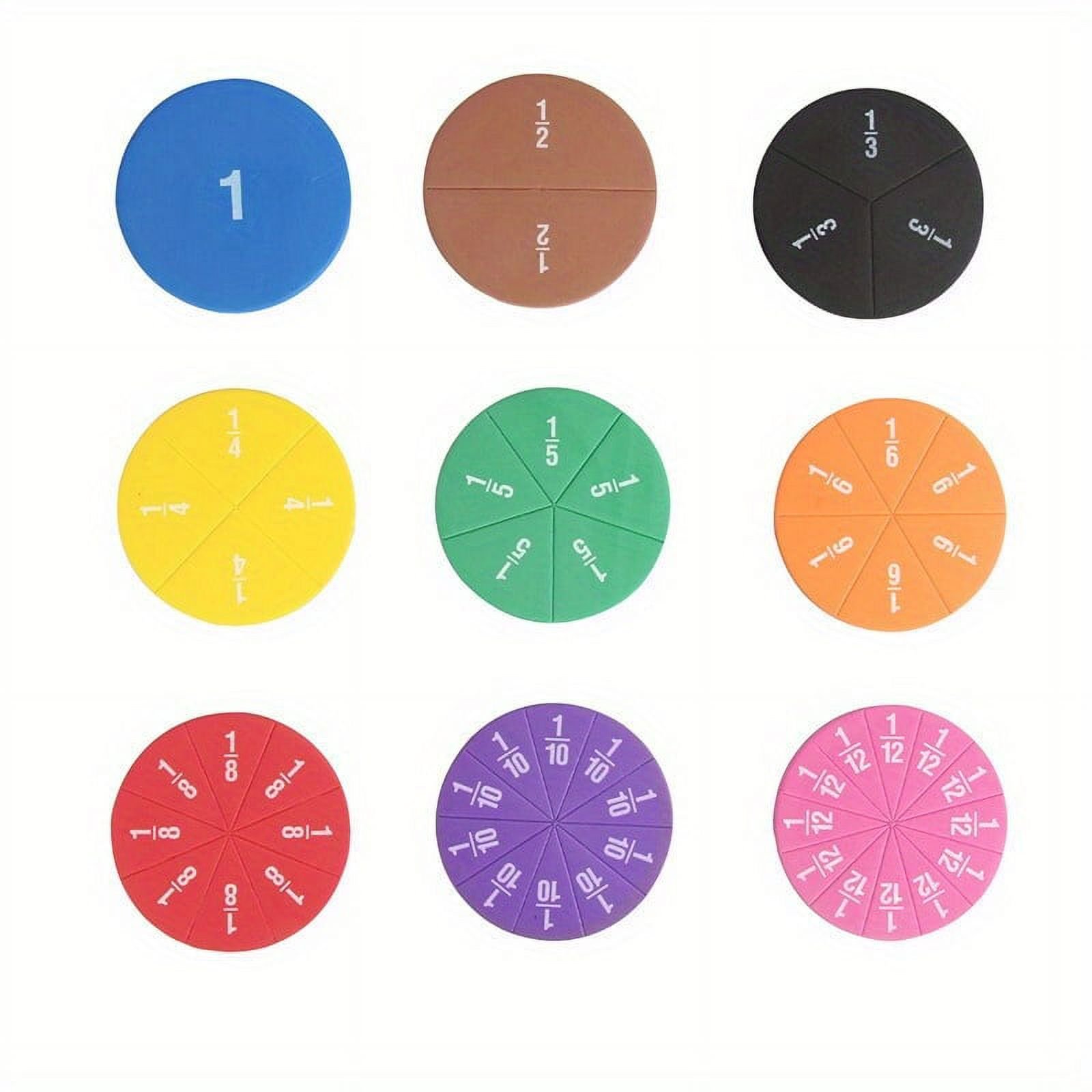 Fractions Math Teaching Tool EVA Round Shape Instrument Kids Montessori ...