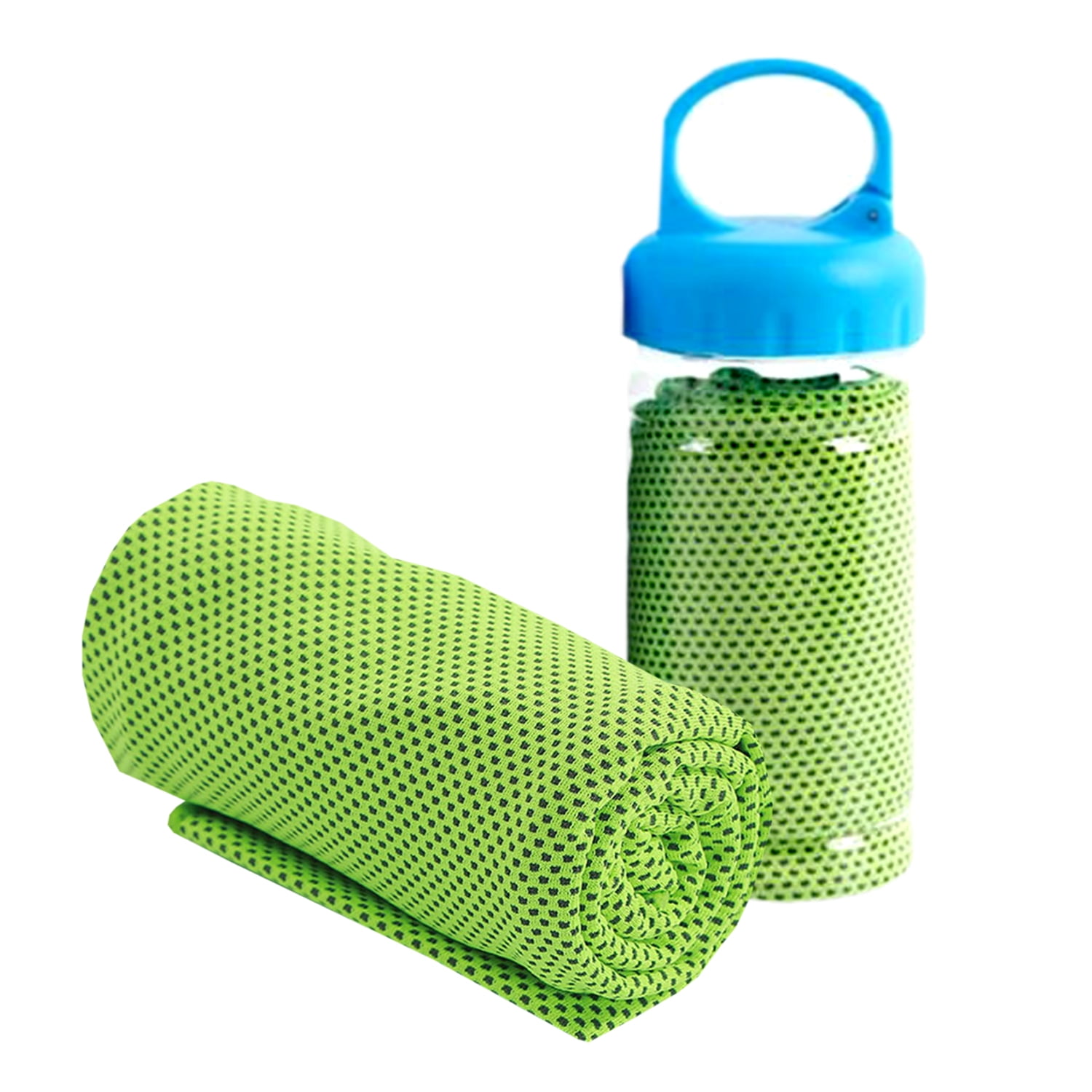 Toalla Refrescante con Botella de Plástico Verde | Lider