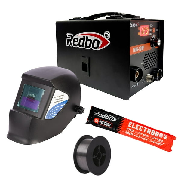 Pack Soldadora MIG 120P + 1 kilo de Alambre flux + 1 kilo de Electrodo + Mascara fotosensible ...