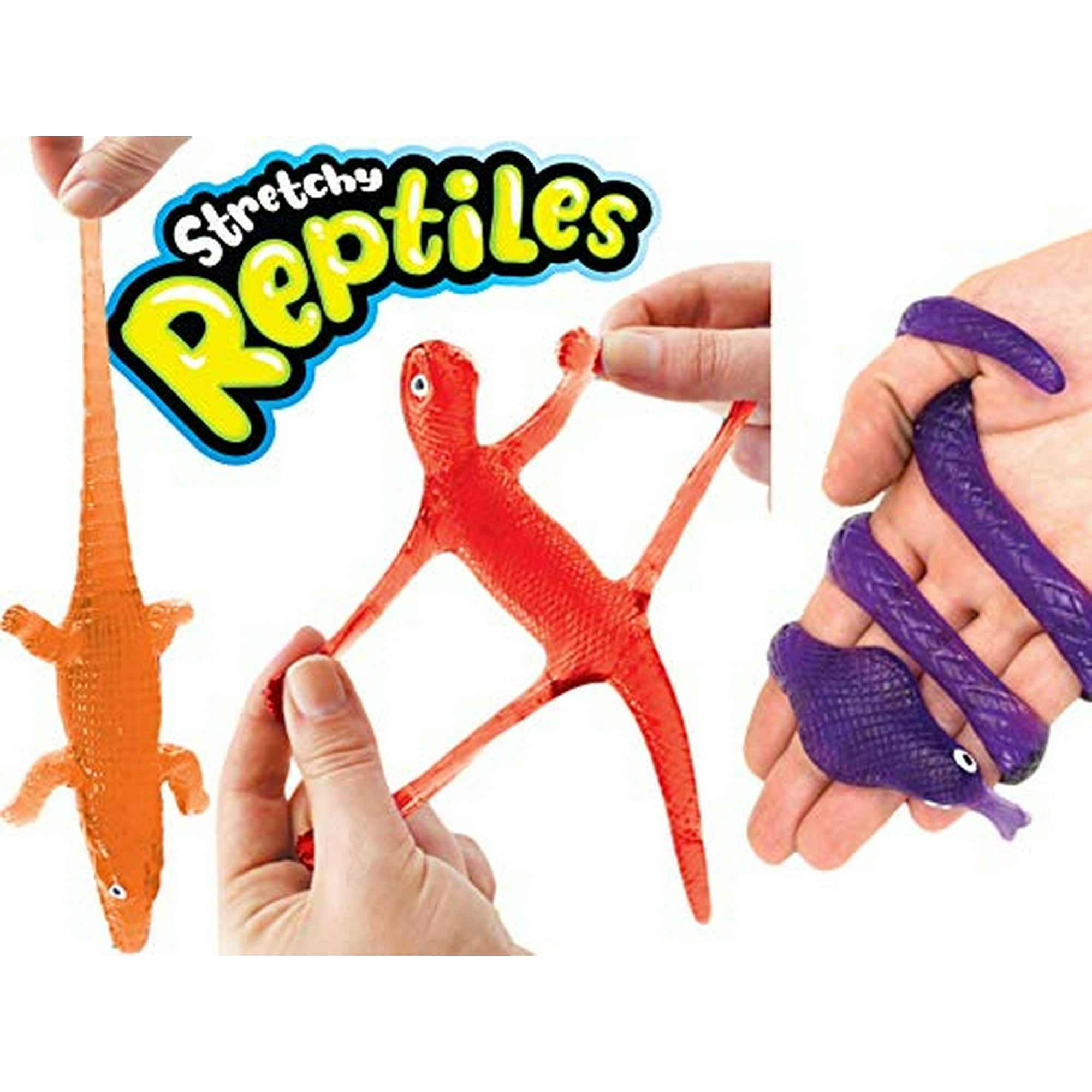JA-RU Super Stretchy Sticky Reptiles Serpiente, Lagarto y Cocodrilo (3 ...