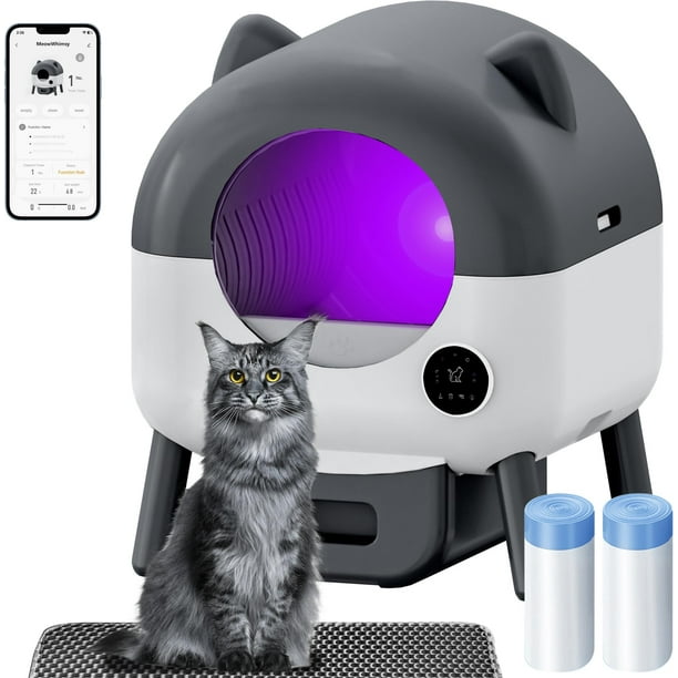 Caja de arena automática autolimpiante para gatos MeowWhimsy 110L | Lider