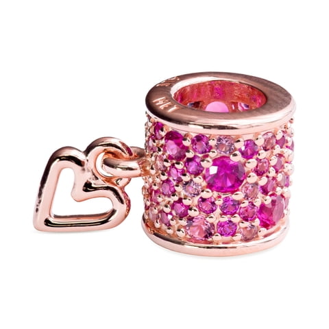 Charm Pandora Pave Freehand Heart Barrel