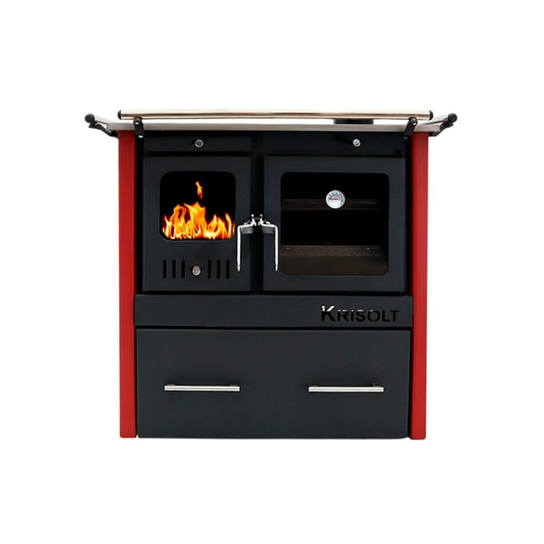 Cocina a Leña combustión lenta KM90 Rojo | Lider