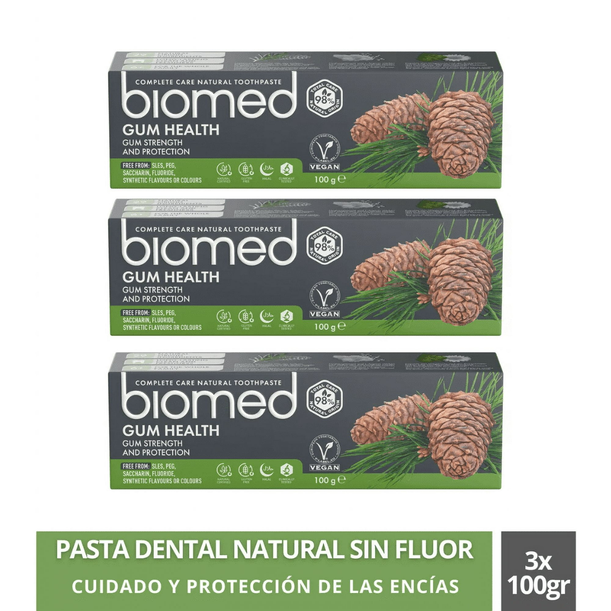 Pack 3 Pasta Dental Sin Fluor Biomed Gum Health Encías 100g | Lider