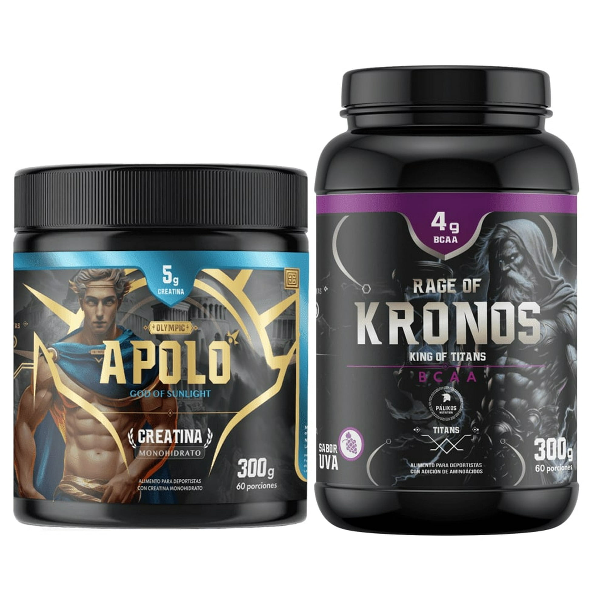 Creatina Apolo 300g y BCAA Kronos Sabor Uva 300g | Lider
