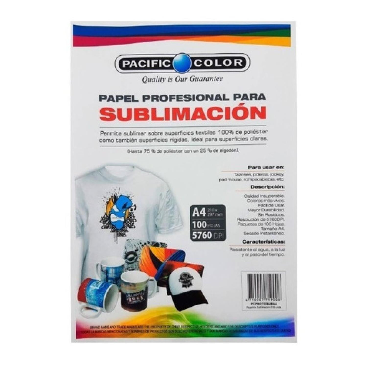 Papel Profesional Sublimacion 5760DPI 100 Hojas A4 Pacific | Lider