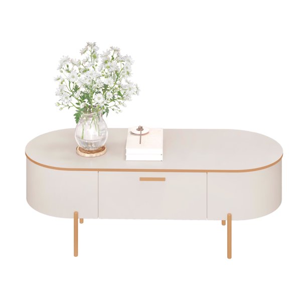 Mesa Centro Celena Rectangular Redondeado Mdp Blanco | Lider
