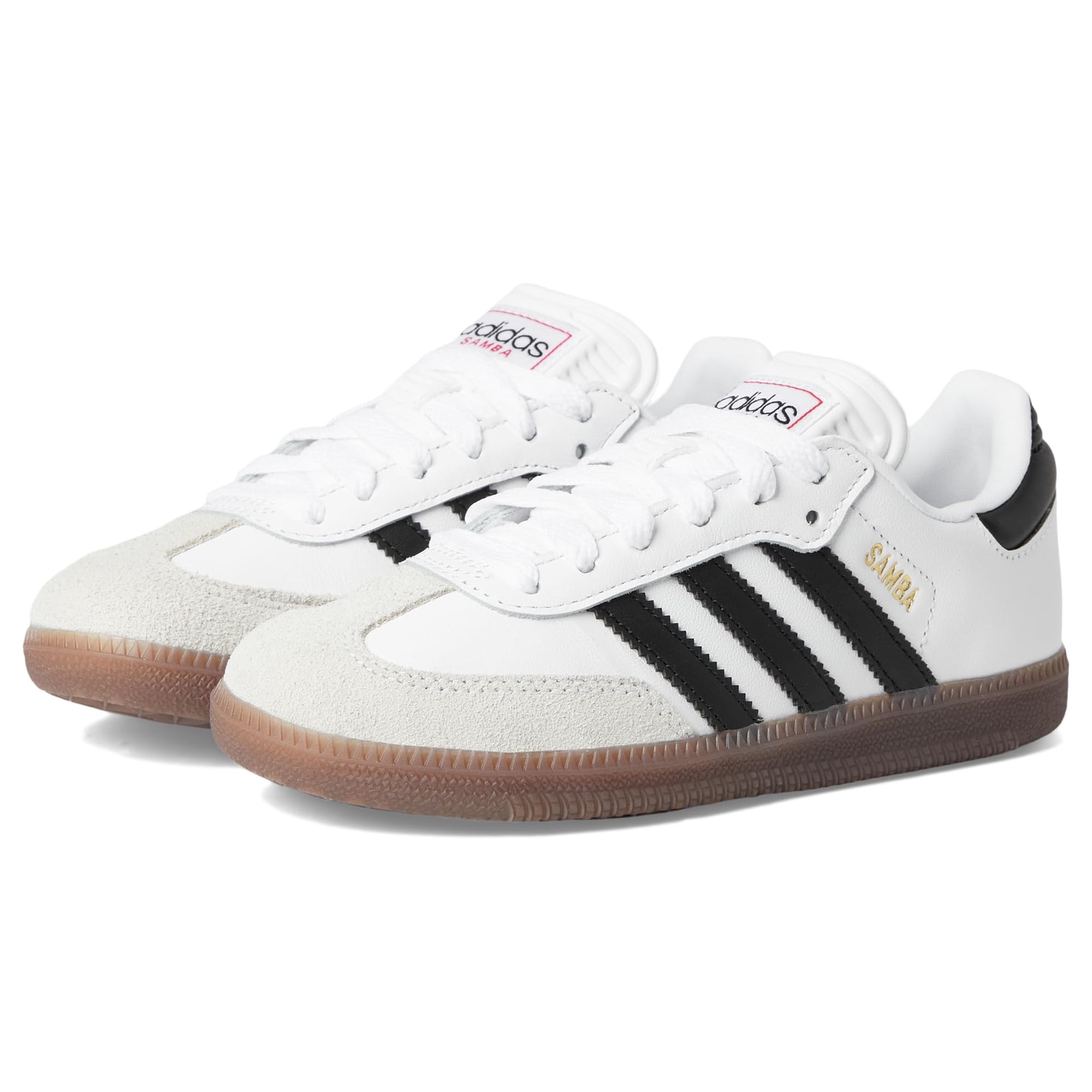 Zapatillas adidas Samba Indoor unisex para niños pequeños, blanco/negro ...