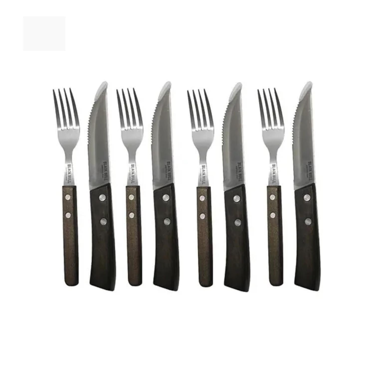 Set Cubiertos 8 Piezas Black Bull | Lider