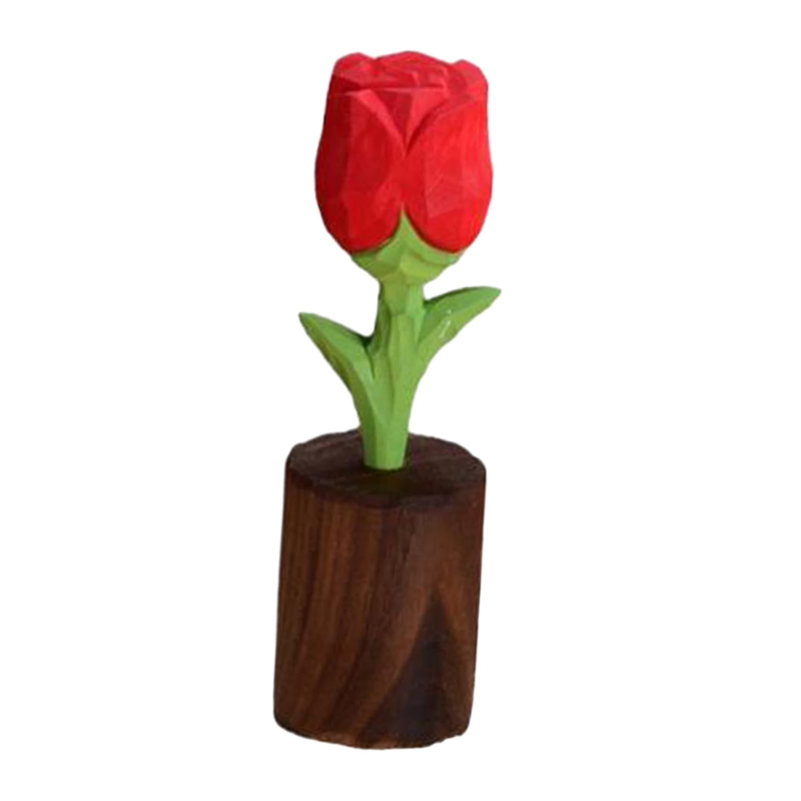 Flor De Madera Artificial, Adornos De Rosas De Madera Para Arreglos De ...