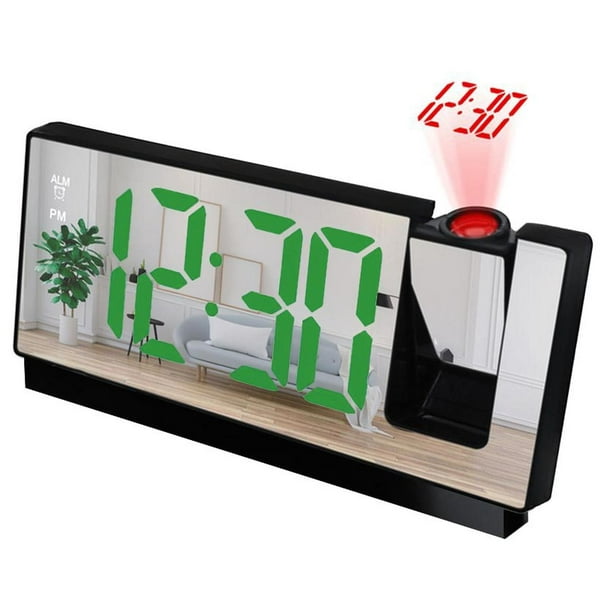 Reloj Espejo Led Con Proyector Digital Alarma multicolor | Lider