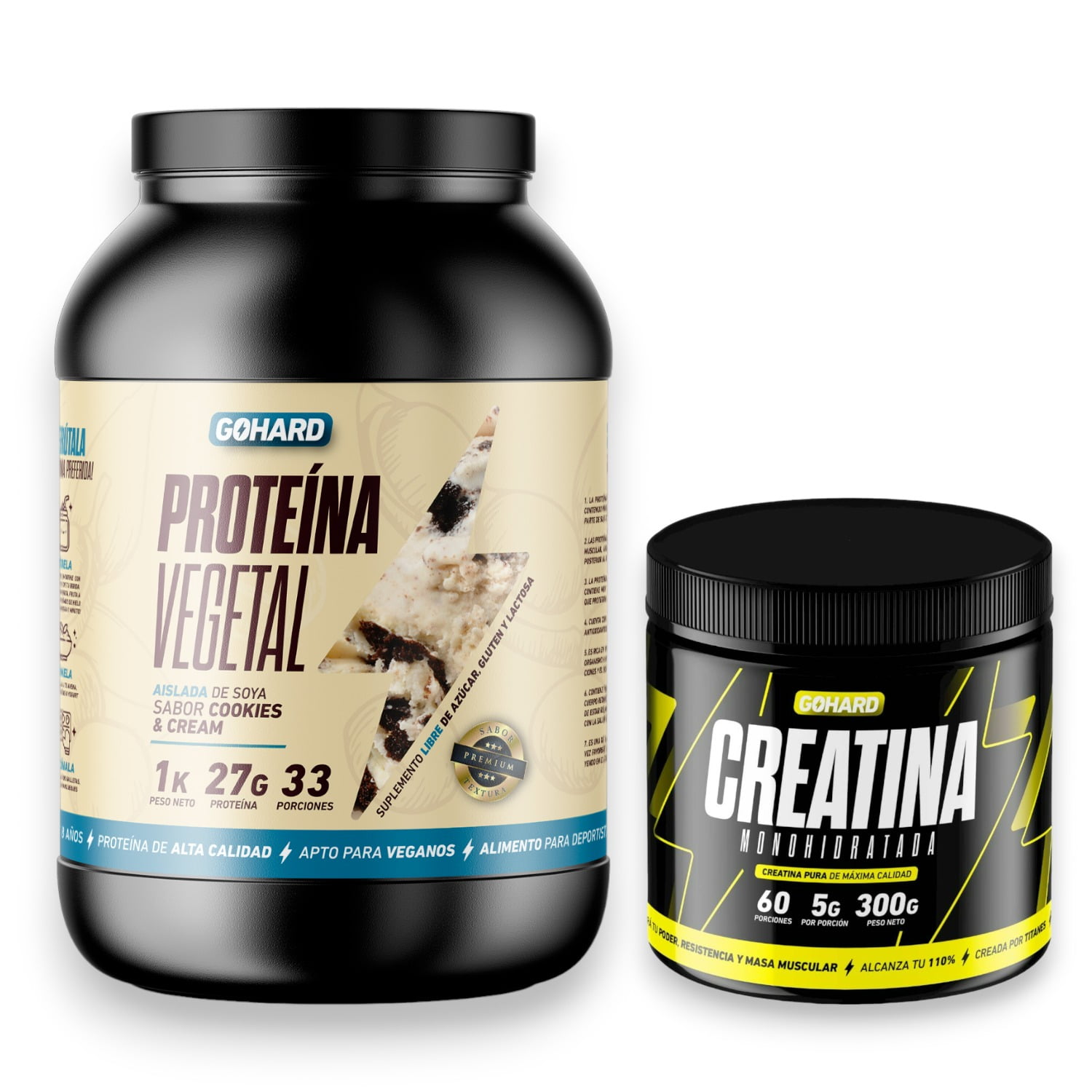 Proteína Vegetal Pack Creatina Monohidratada 60 Serv. Cookies & Cream ...