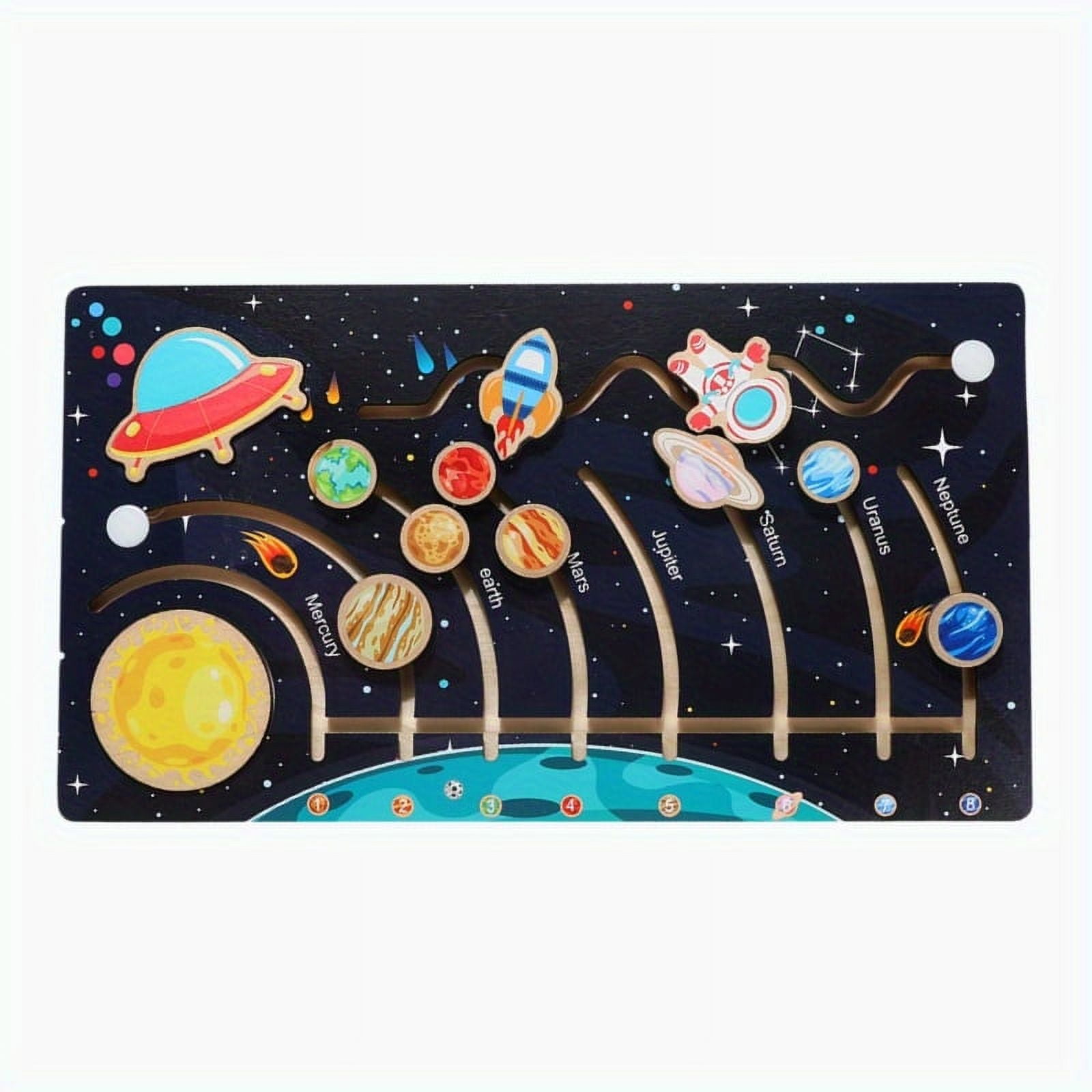 Solar System Planets Puzzle Board Children's Puzzle Space Cognitive ...