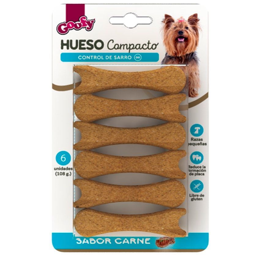 Goofy Snack Hueso Compacto Raza Pequeña Perro, 6 Und | Lider