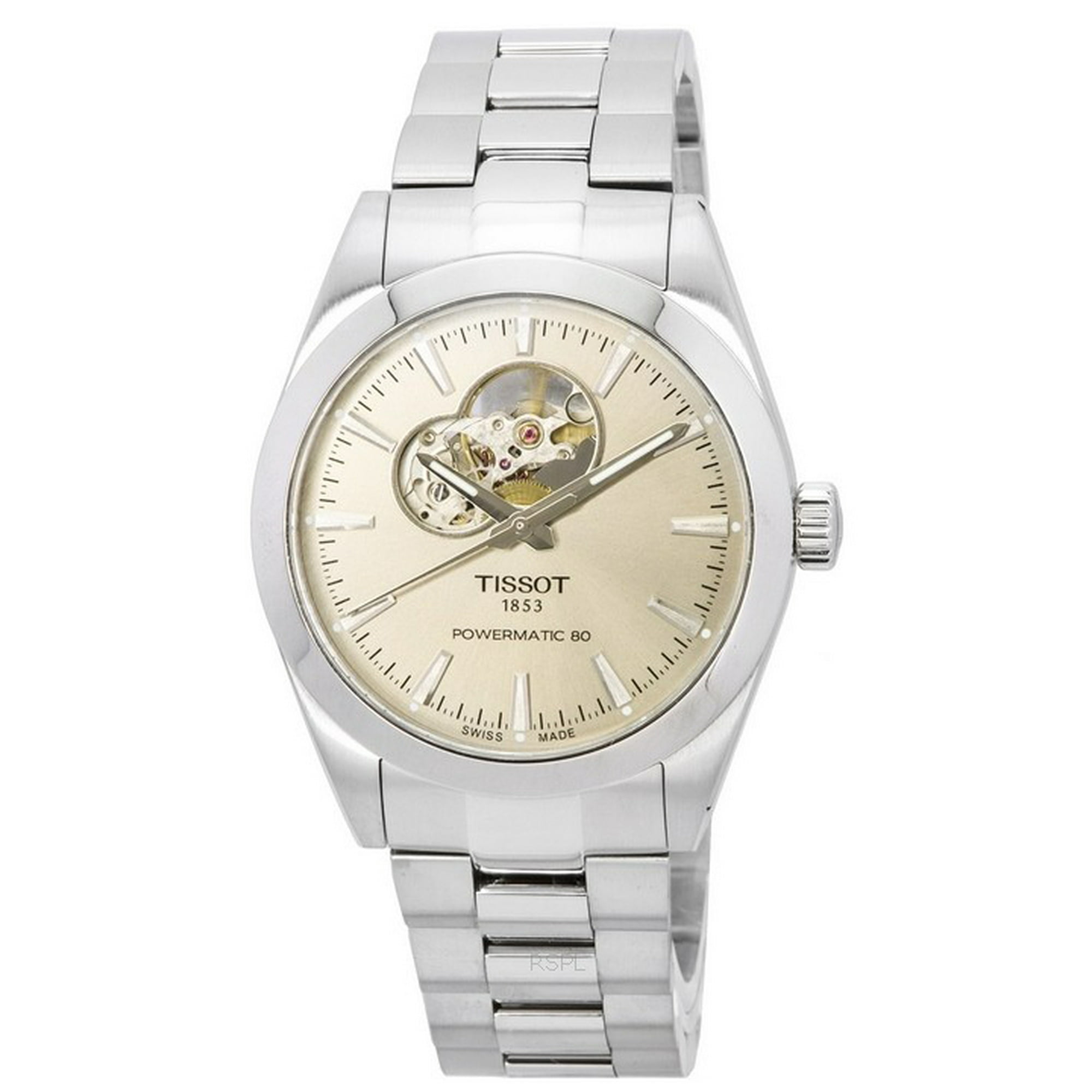 Reloj Analógico Tissot T-Classic Gentleman Powermatic 80 Open Heart ...