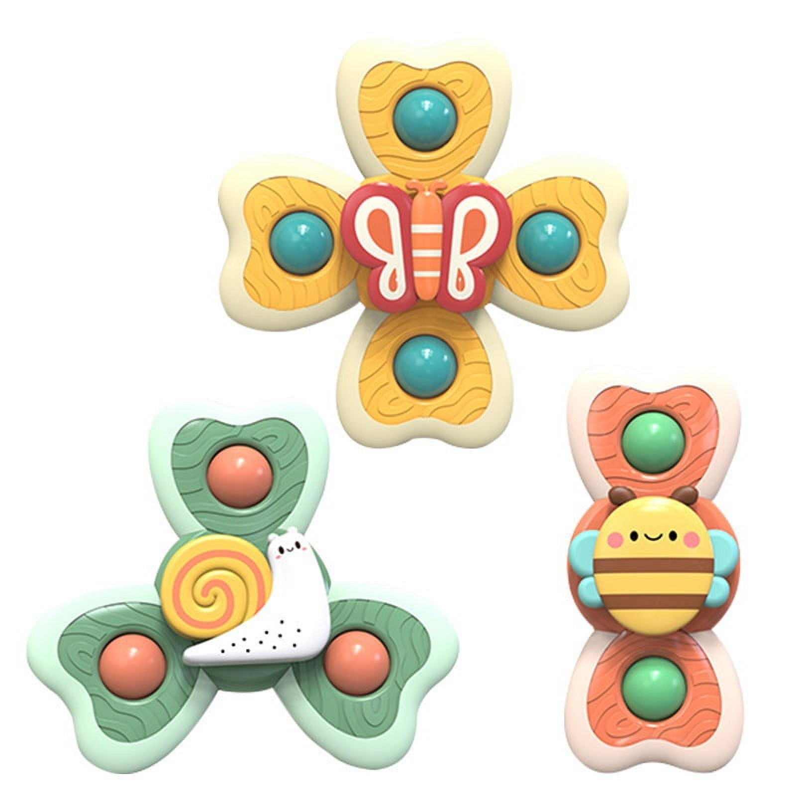 Suction Cup Spinning Top Toys, Insects Suction Spinner Toys For Babies ...