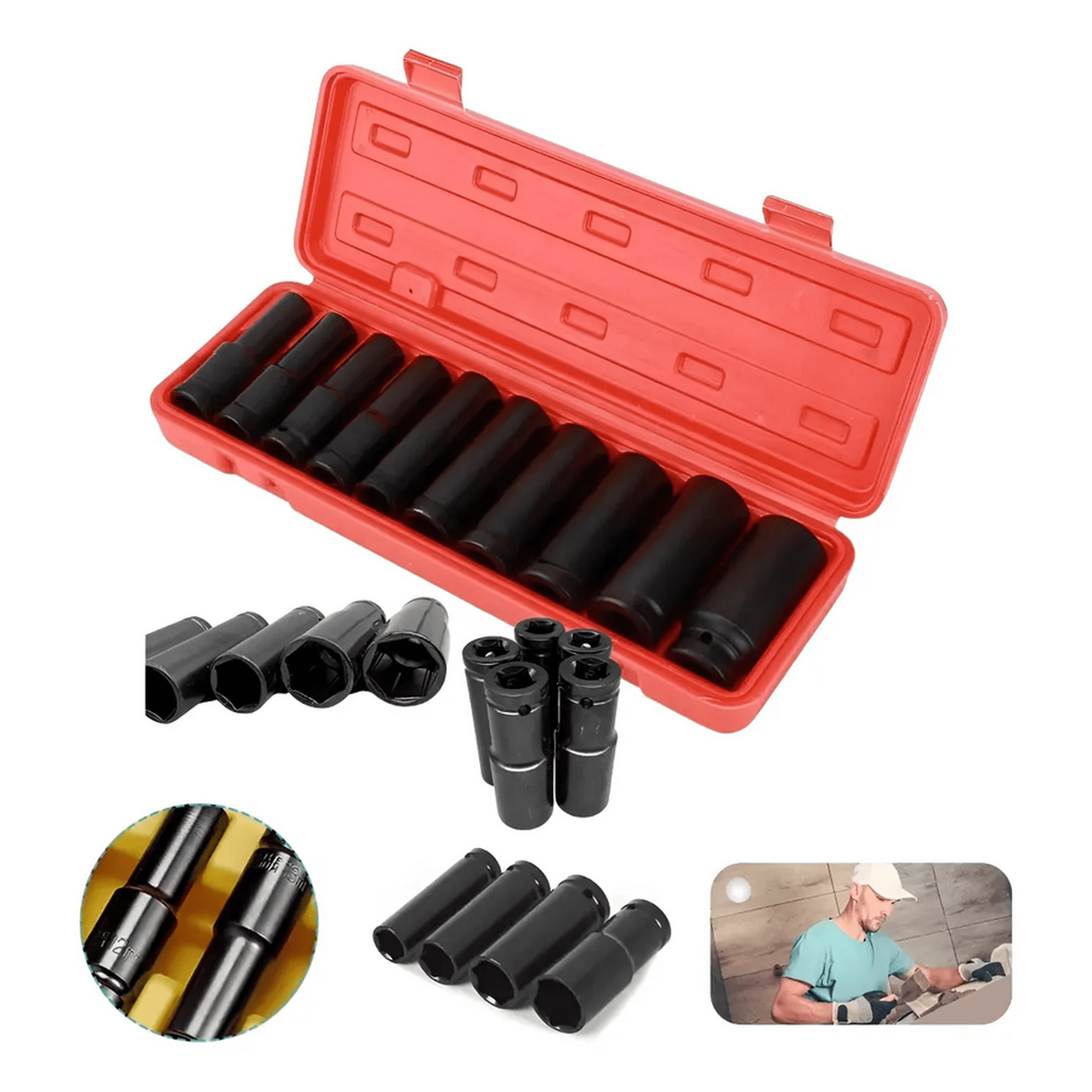 Juego Dados Impacto Largo 1/2 10 Pcs Uso Manual O Neumatico | Lider