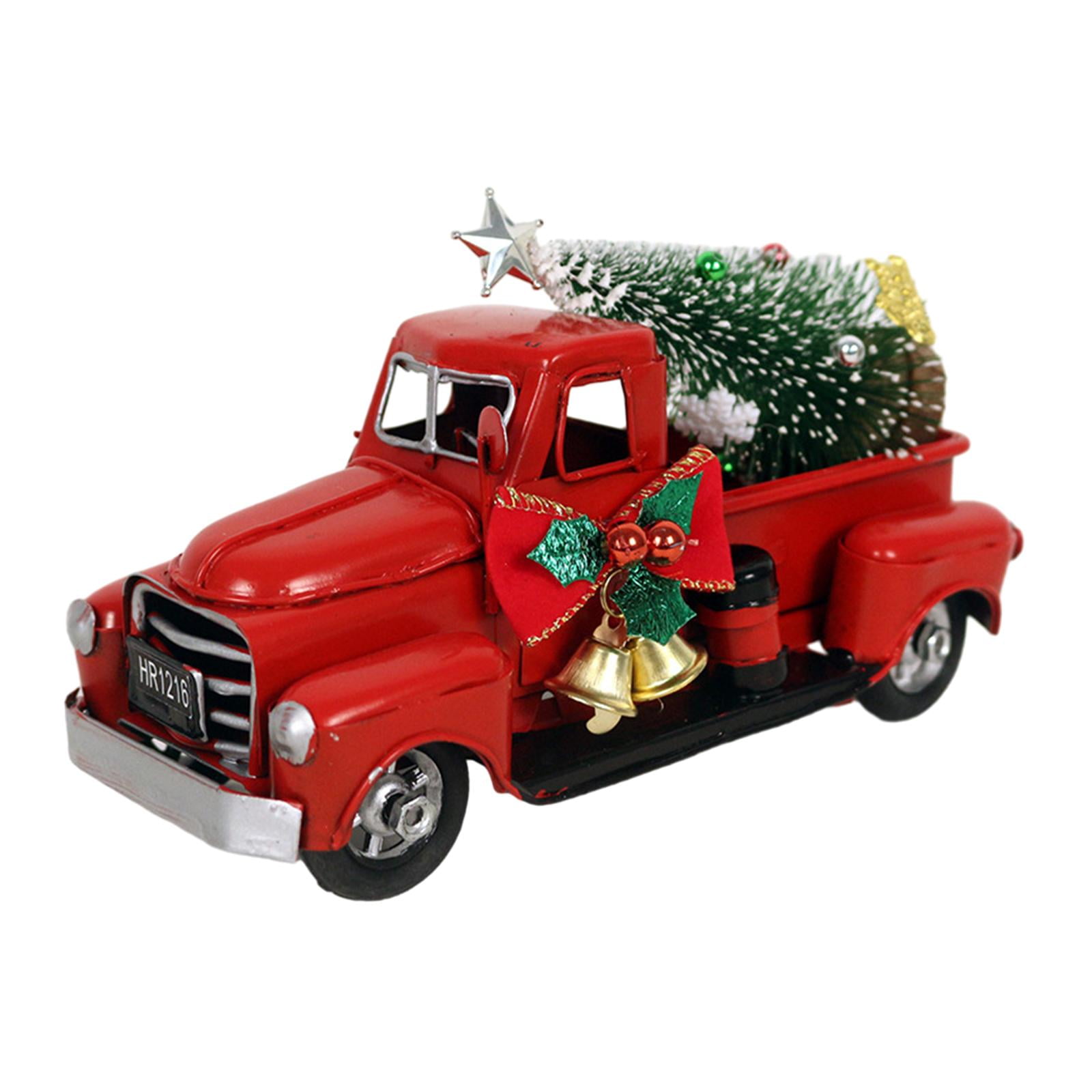 Modelo De Camioneta Pickup Con Decoración De Camión Rojo Navideño Para