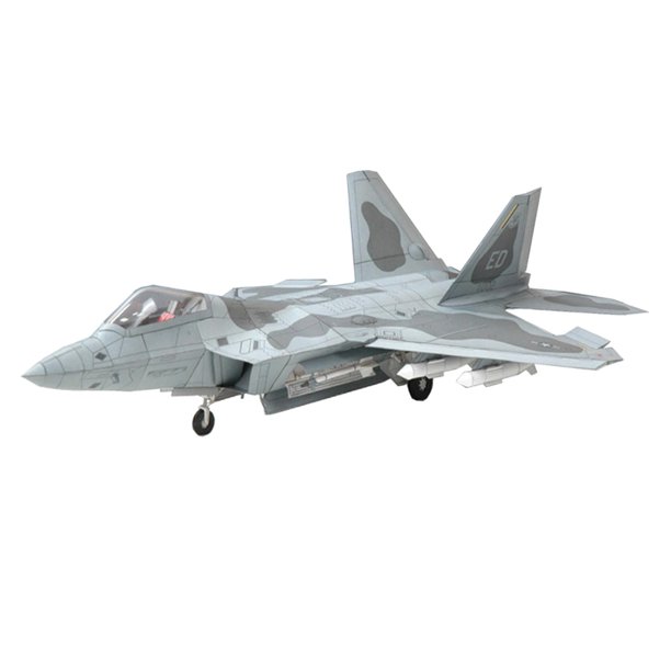 3D F22 Fighter Assemble Paper Model Kit Building Blocks Para Niños ...