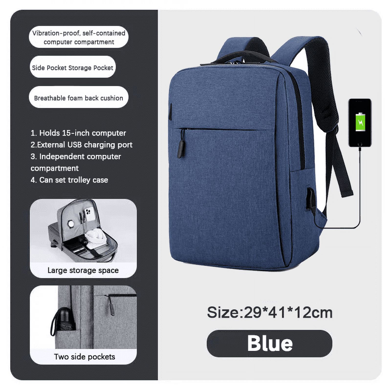 Multifunctional Large Capacity Men Usb Charging Computer School ...