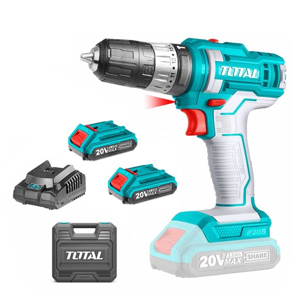 Taladro Atornillador Percutor 20v 2bat+carg Total Tidli20145 | Lider