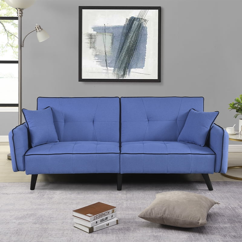 Sillón Sofá Cama 3 Cuerpos con Apoya Brazos y Parlantes bluetooth Azul ...