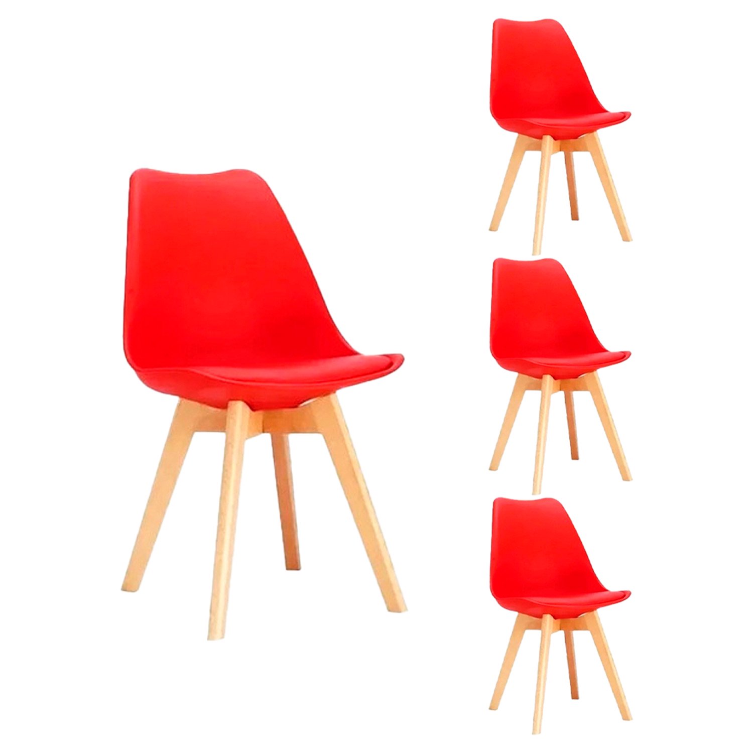 Pack 4 Sillas Tulip Eames Dsw ROJA | Lider