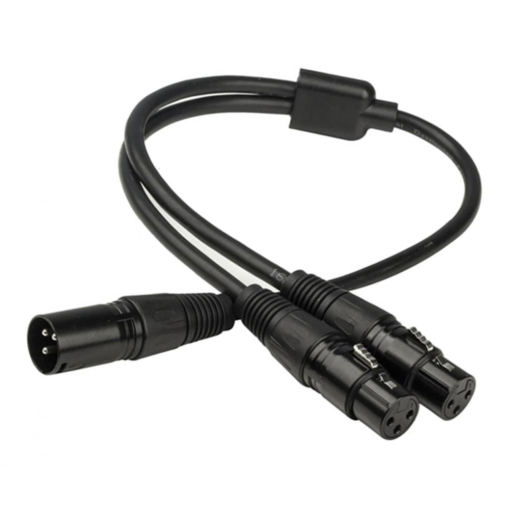 Enchufe Macho XLR De 3 Pines A Doble 2 Hembra Jack Y Cable Adaptador ...