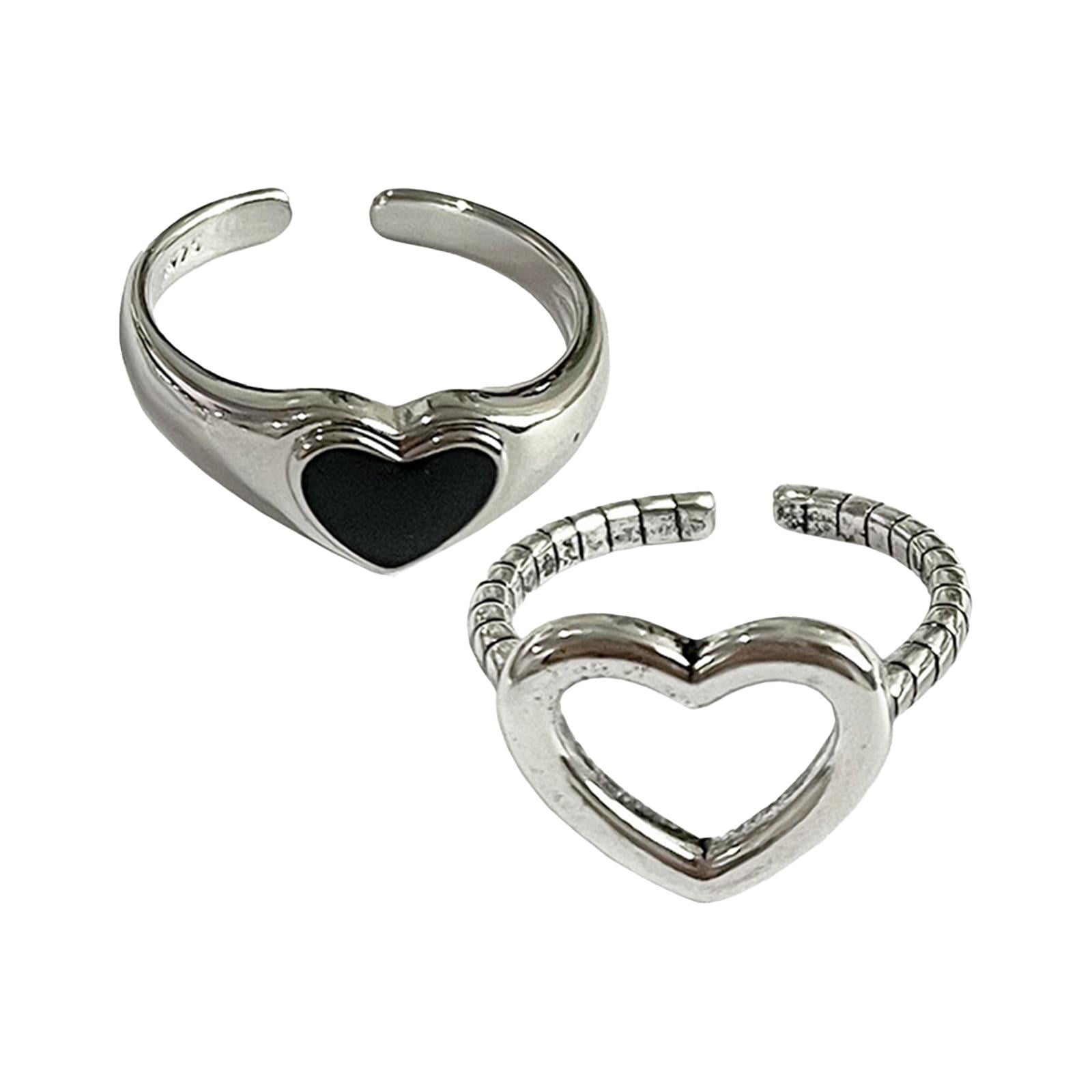 Anillo De Amor Anillo De Forma De Corazón De Apertura Ajustable Simple ...