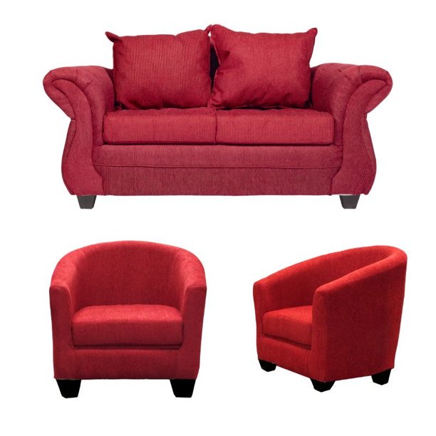 Sofá Bertolucci 2C + 2Butaca Rojo | Lider
