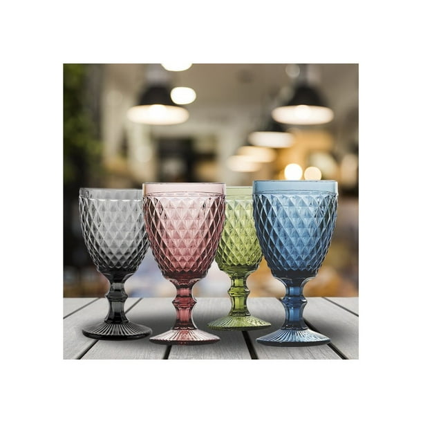 Set 4 Copas Vidirio Color Tipo Murano | Lider