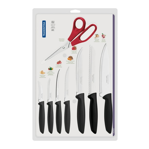 Juego 7 Cuchillos más Tijera Plenus Acero Inoxidable | Lider