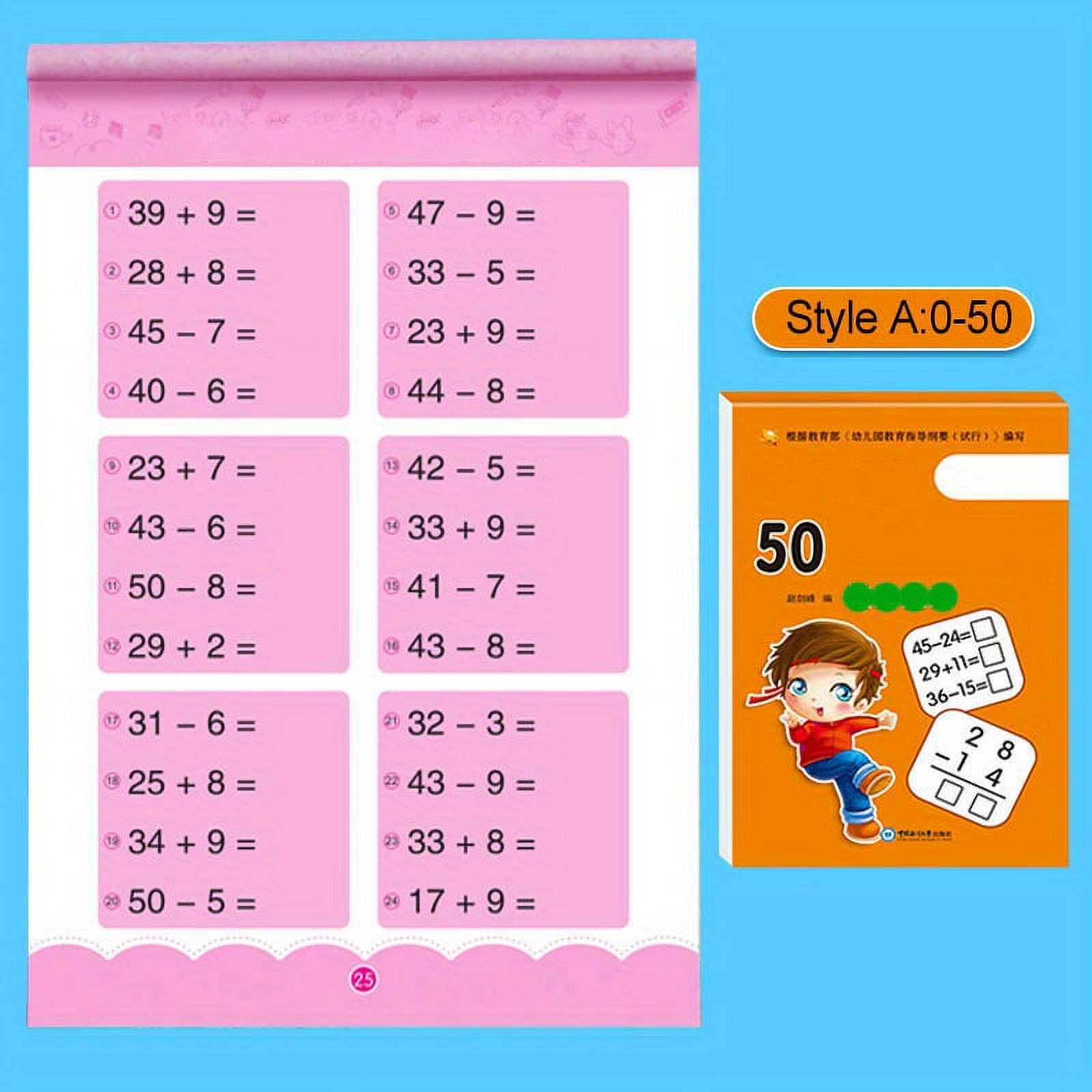 80-Page Math Exercise Books for Kids: Addition, Subtraction ...
