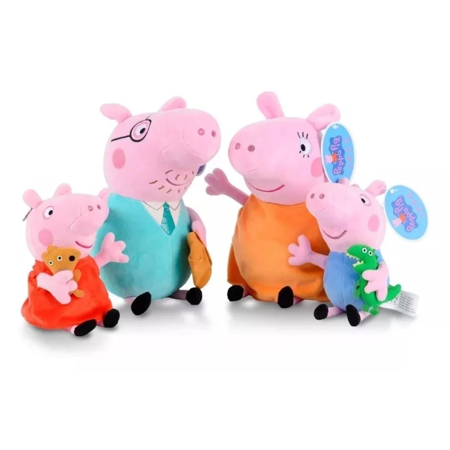 Pack 4 Peluches Familia Peppa Pig 30cm Rosado Infantil | Lider