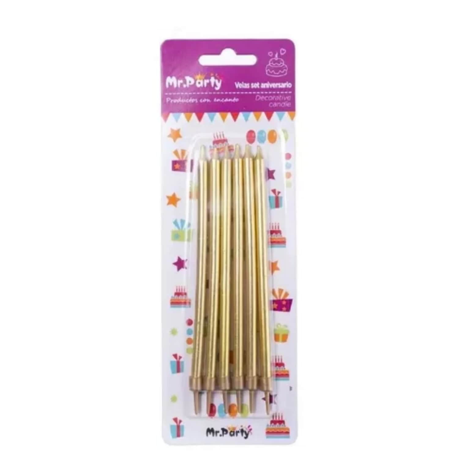 Pack de 6 Velas de Cumpleaños Doradas | Lider