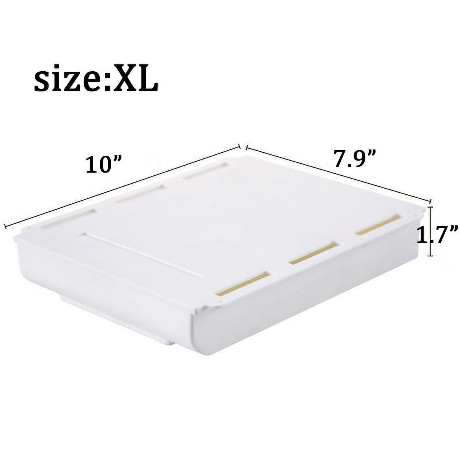 Under Desk Storage Drawer, 2pcs Self-Adhesive Under Desk Drawer Slide ...