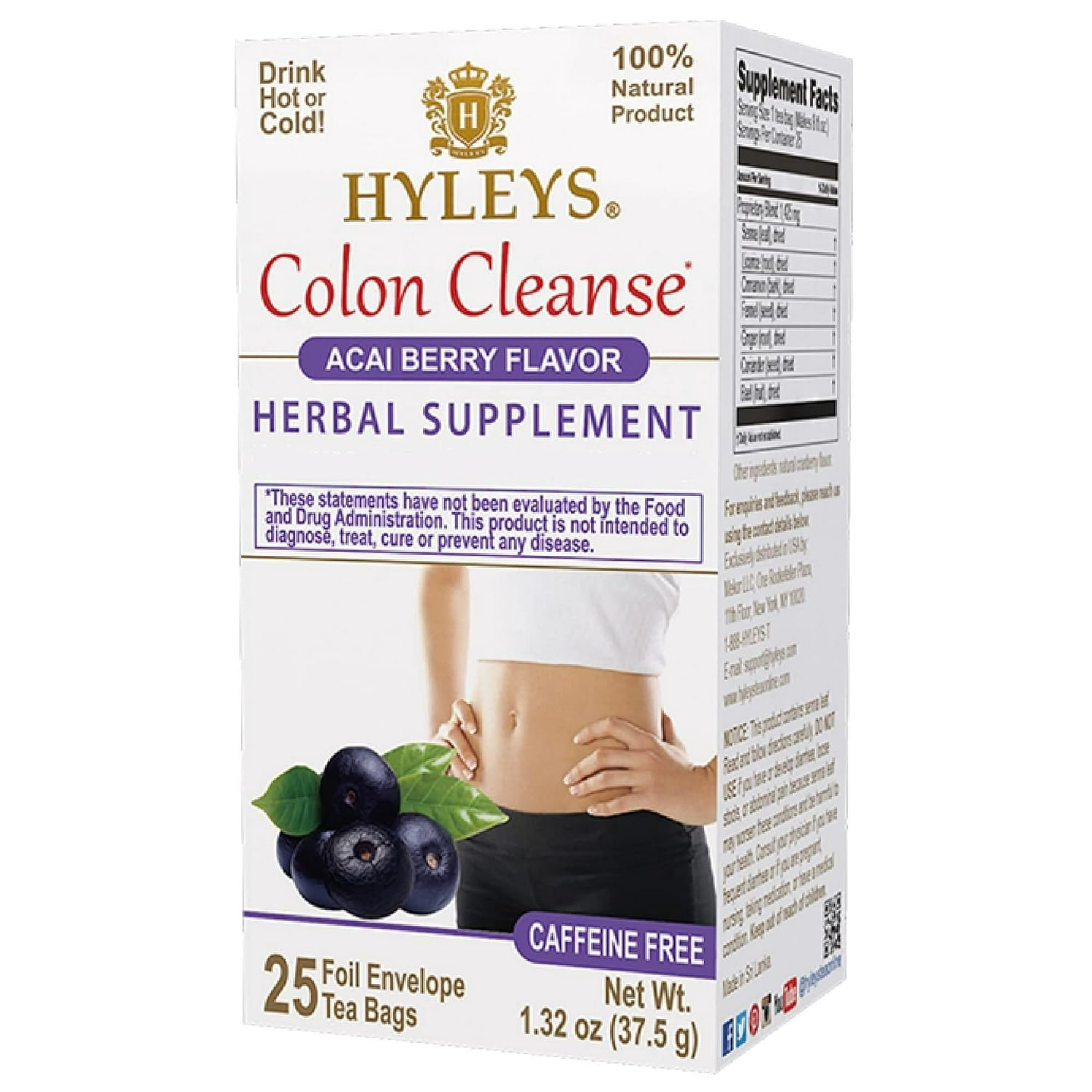 Té Hyleys Colon Cleanse Sabor Acai Berry 25 Bolsitas | Lider