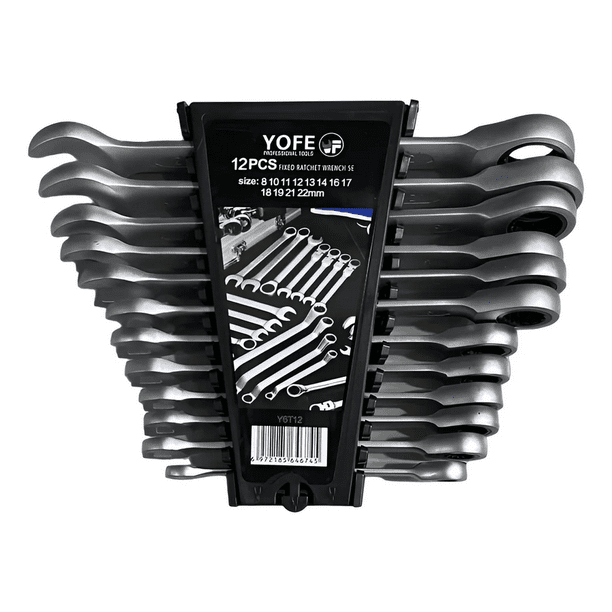 Juego De Llaves Punta Corona Chicharra Rachet 12 Piezas Yofe Color ...