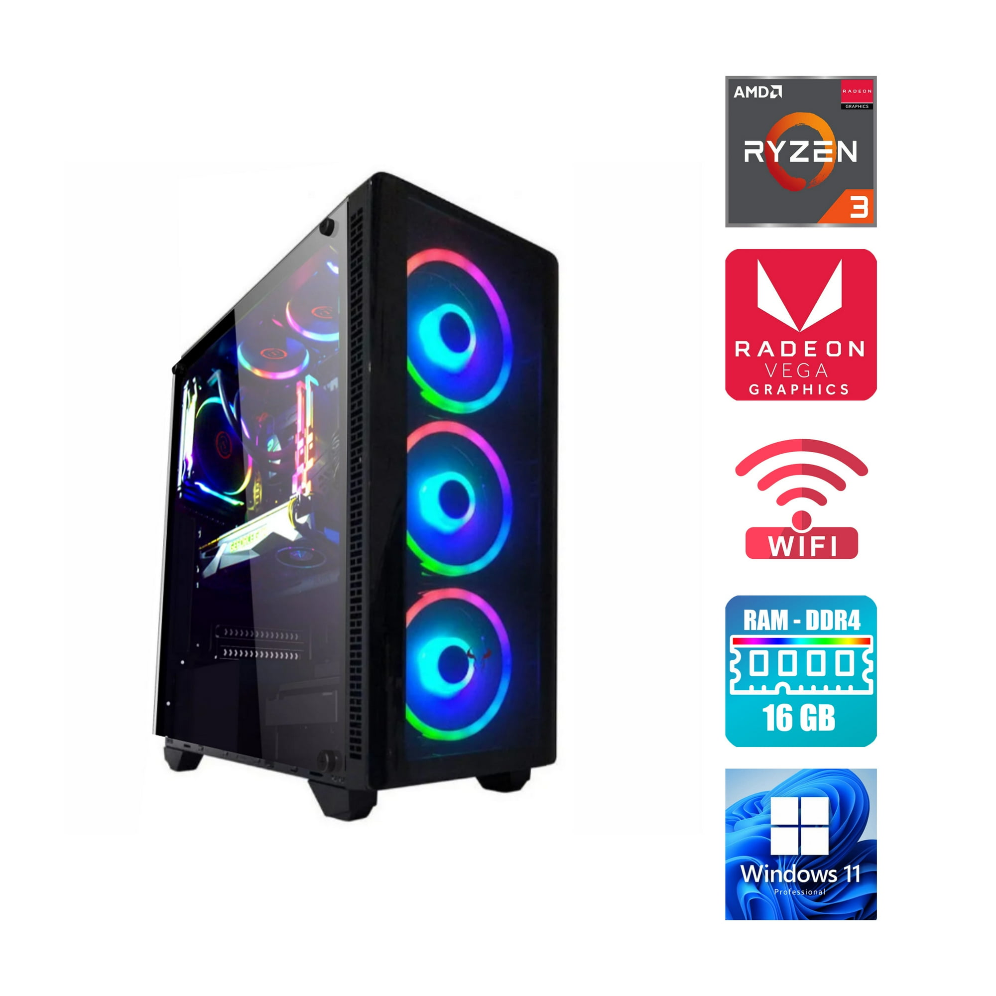 PC Gamer AMD Ryzen 3 3200G - Gráficos VEGA - 16 GB RAM - SSD 500GB M.2 ...