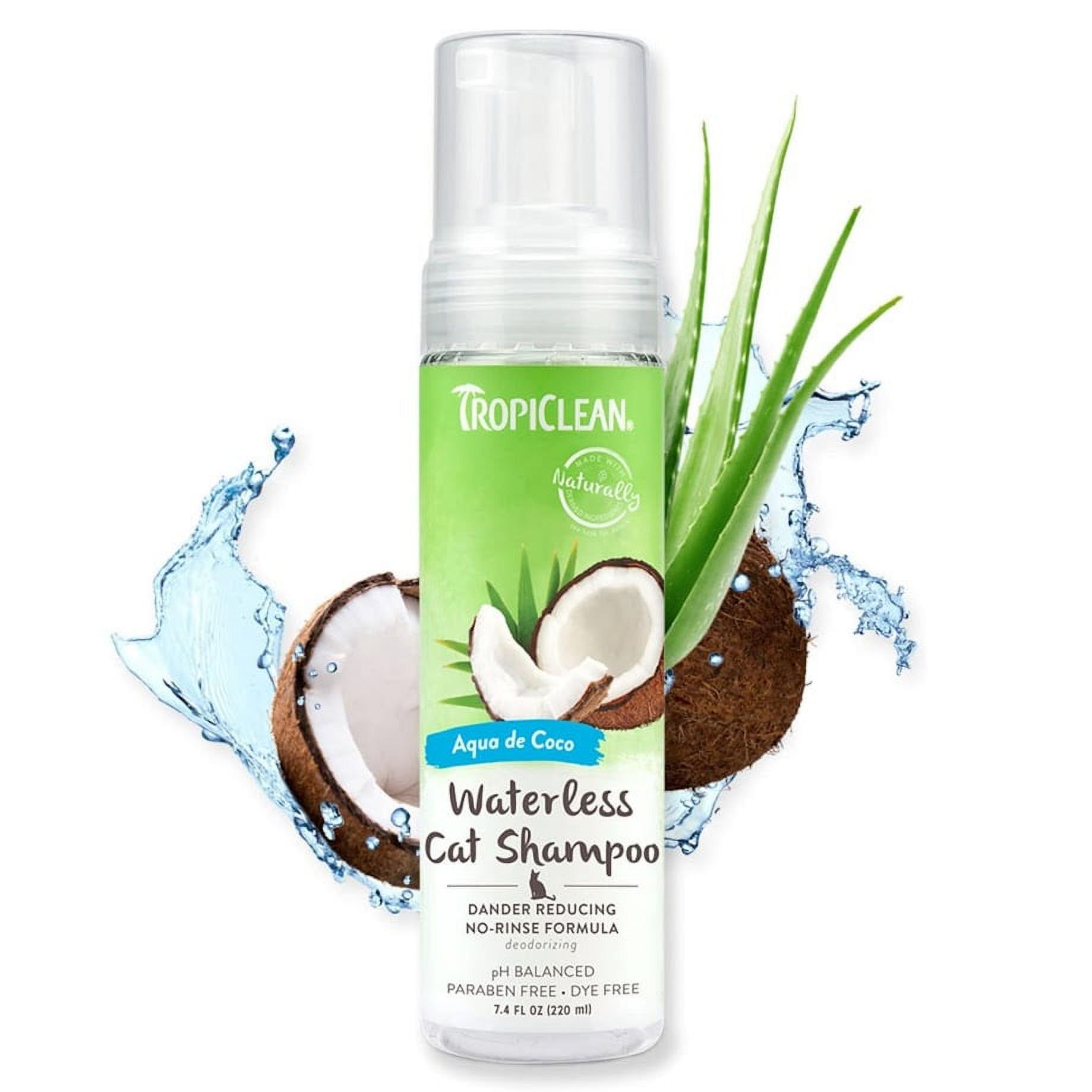 TropiClean Waterless Dander Reducing Cat Shampoo 220ml | Lider