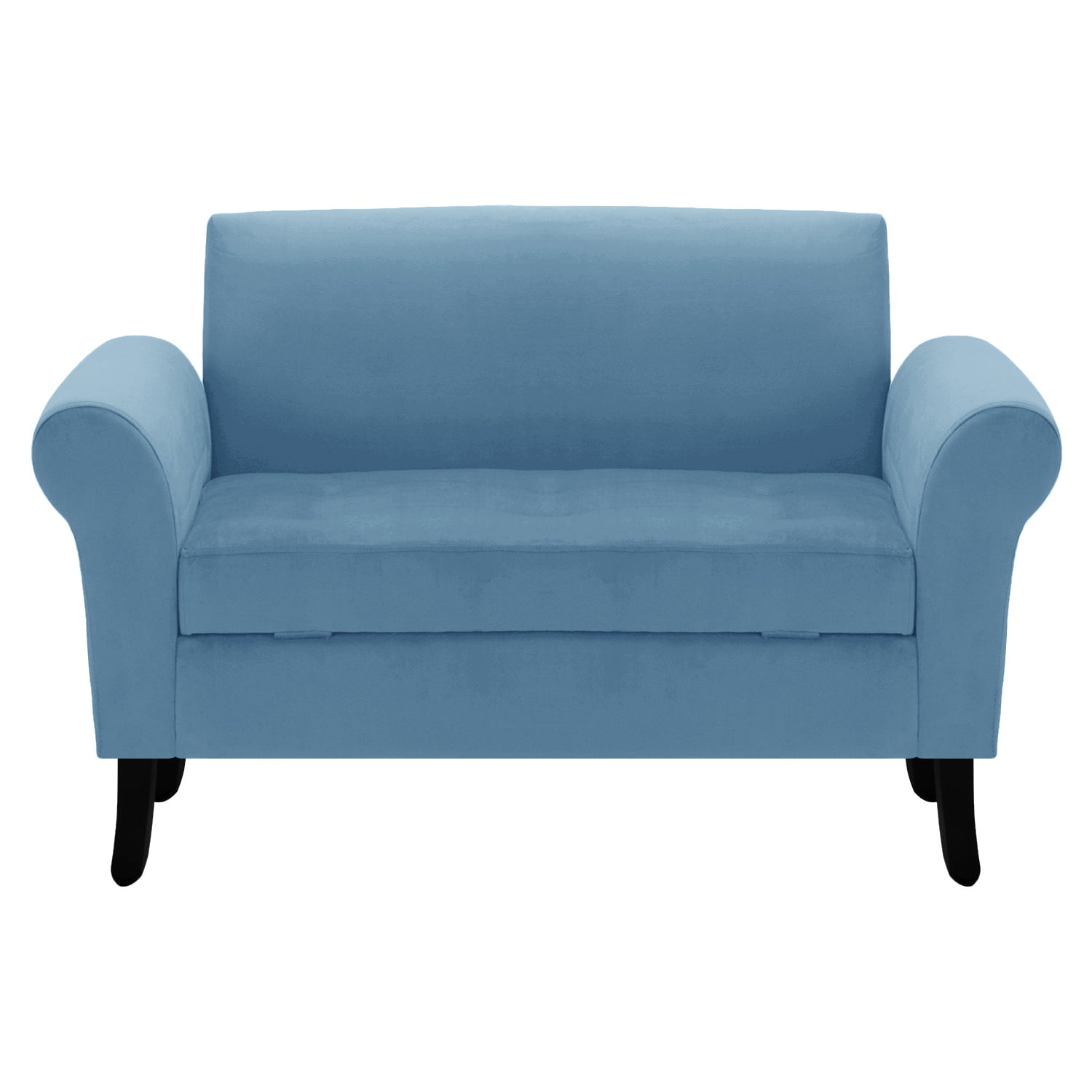 Banqueta Baul + Respaldo Lua 2c Felpa 20 Azul Petroleo | Lider