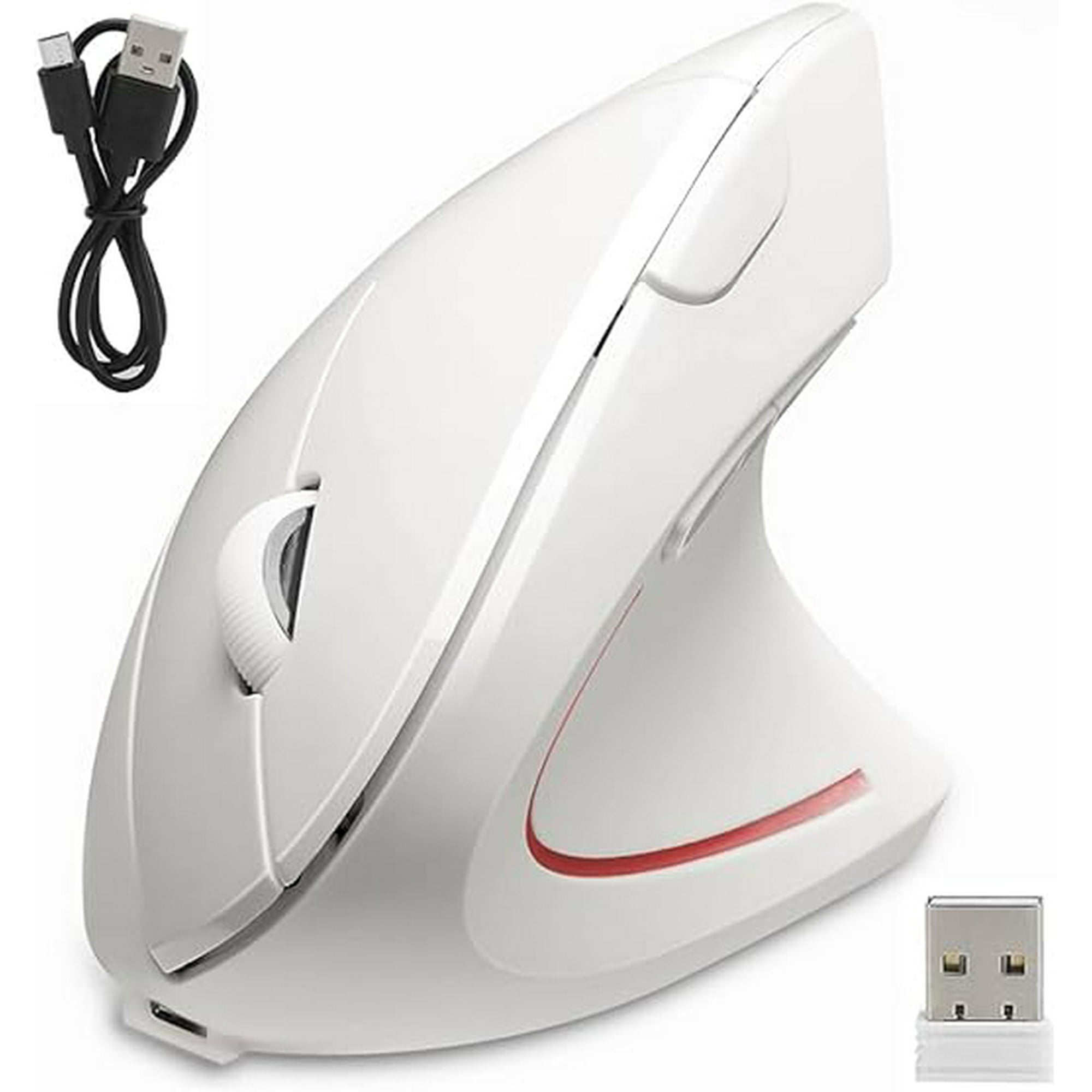 Mouse Inalámbrico Ergonómico Recargable, Mouse Vertical Óptico De 2 ...