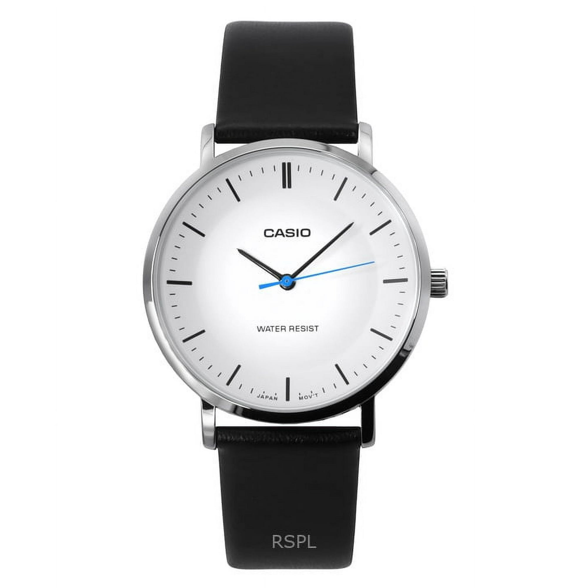 Reloj Casio Standard Analog Leather Strap White Dial Quartz MTP-VT04L-7E Men's Watch | Lider