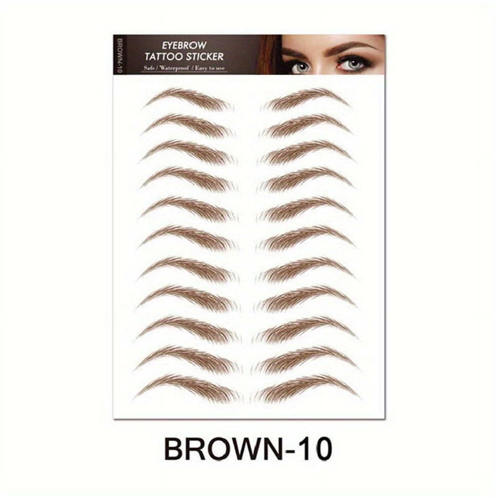 6D Eyebrow Tattoos Stickers Makeup Long Lasting Black Brown Eyebrow ...