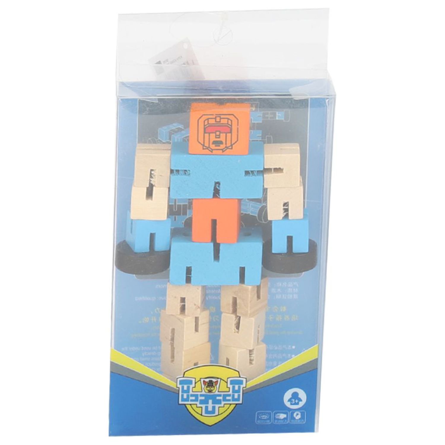Robot Transformer Madera Celeste 15X15.5X2Cm | Lider