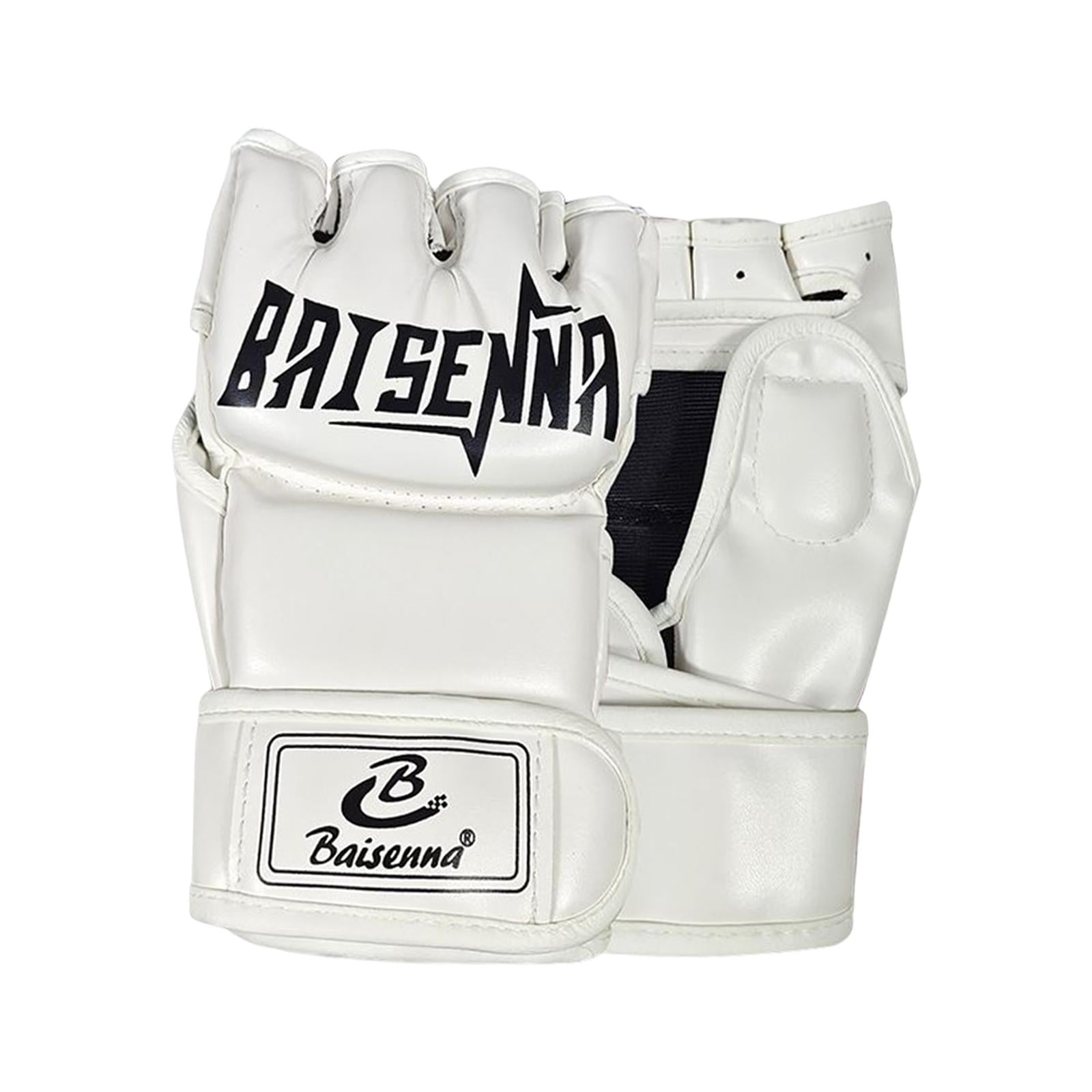 Guantes Mma Medio Dedo Entrenamiento Guantes De Boxeo Envolturas De ...