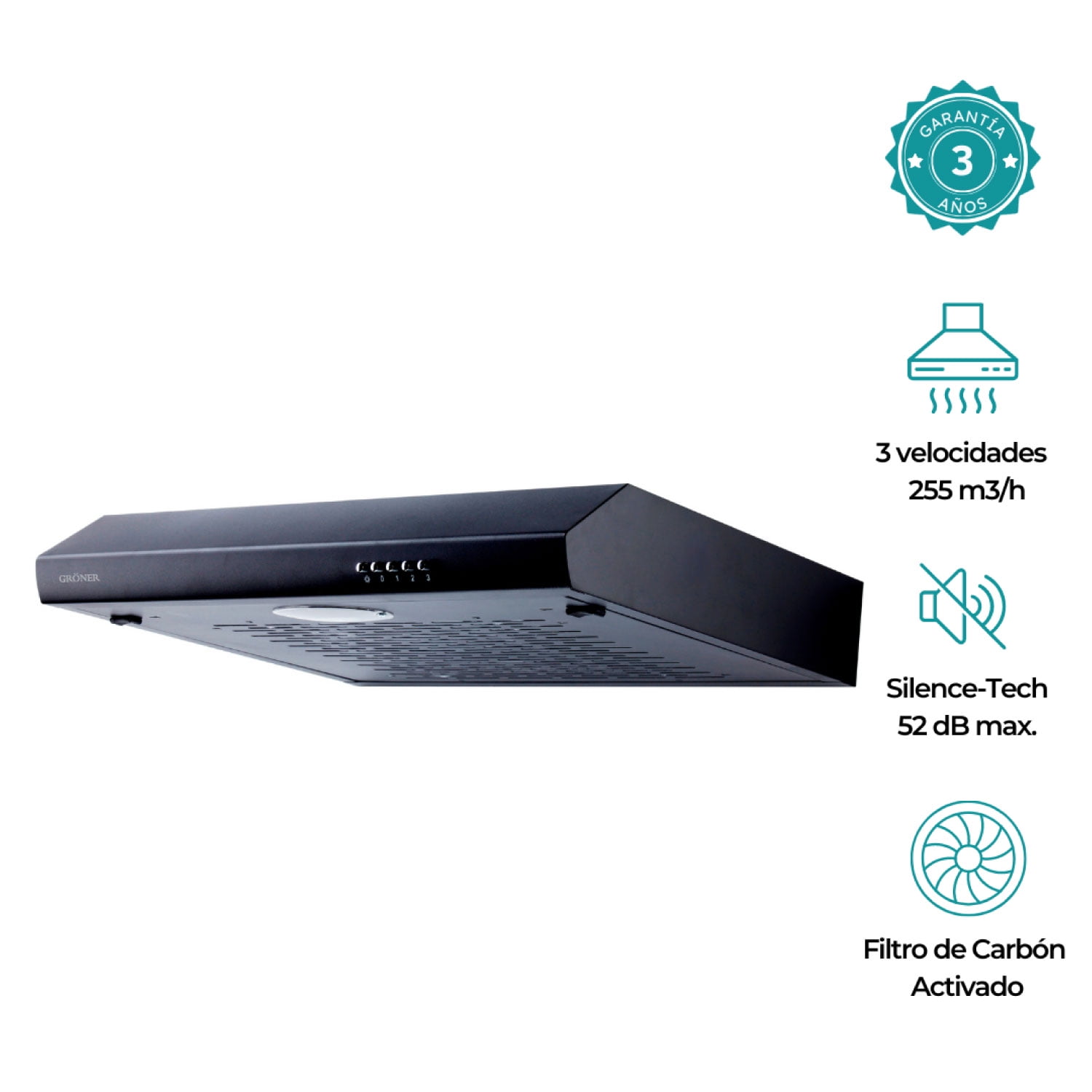 Campana Cocina Extractora Black 60 cm | Lider