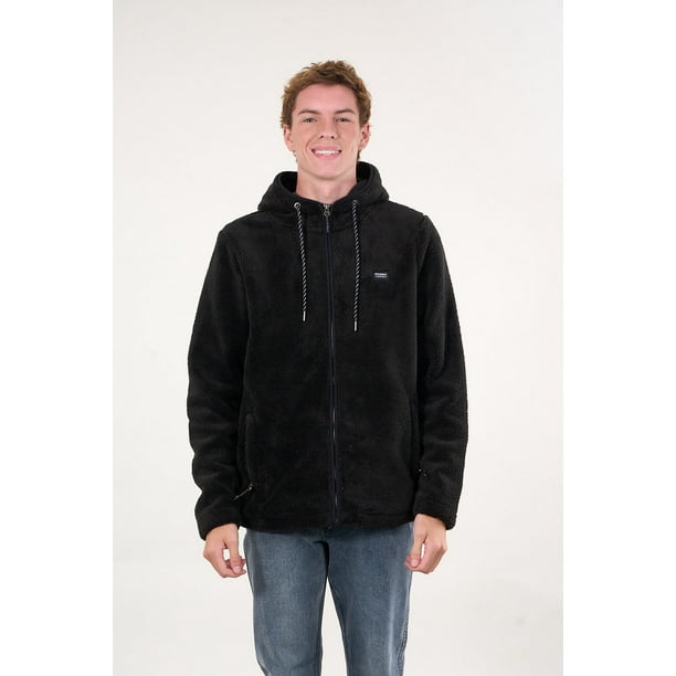 Poleron Bonded Shaggy con gorro Negro wi8301 Polemic Junior | Lider