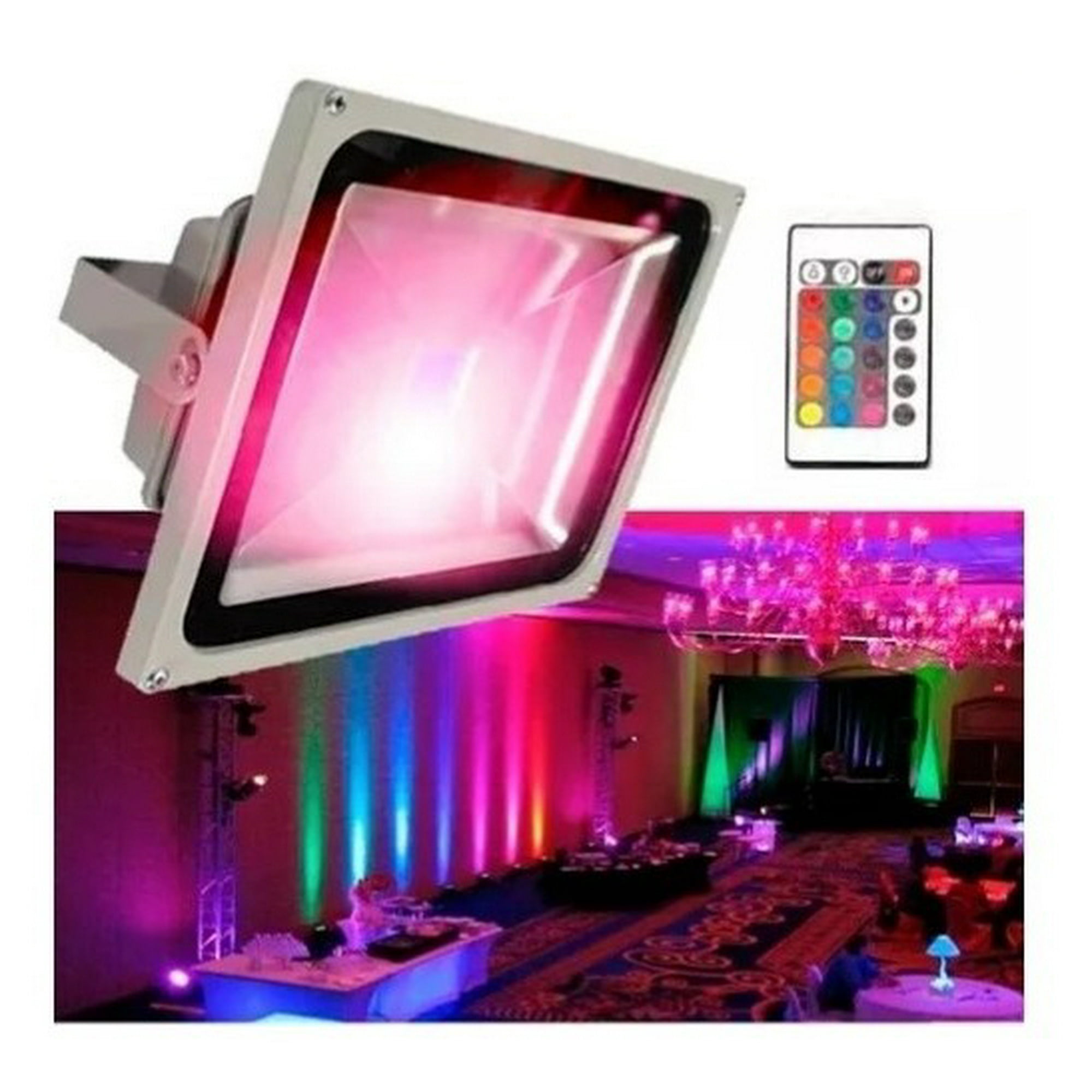 Foco Proyector Led 30w Rgb Con Remoto De Color | Lider